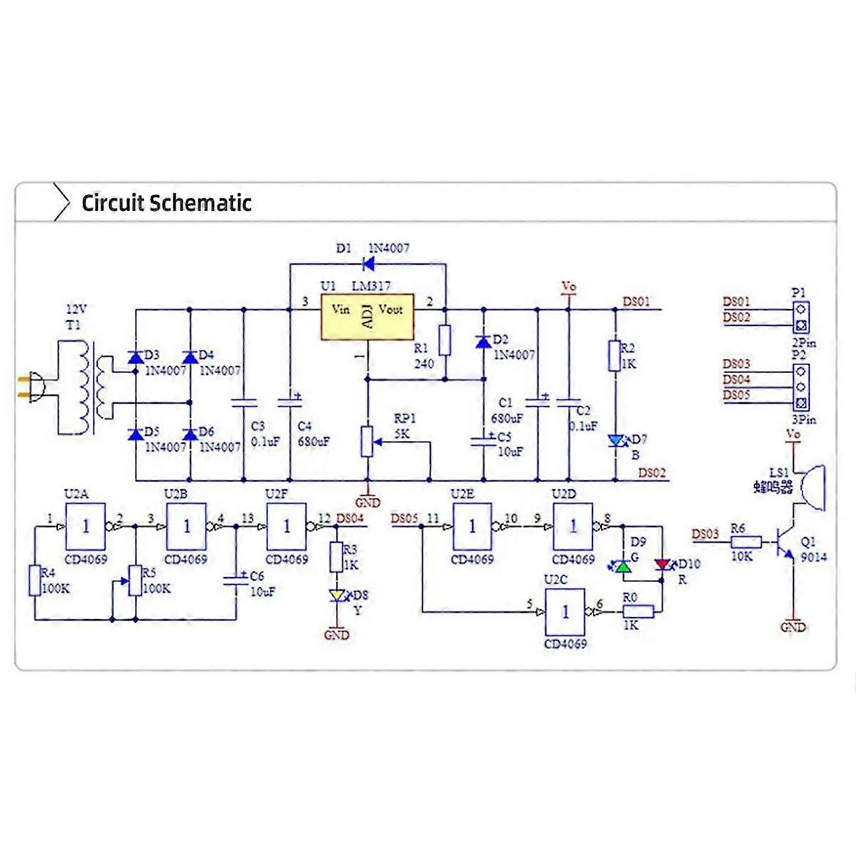 LM317 Adjustable Voltage Regulator DIY Kit 220V to 1.25V-12.5V Step ...