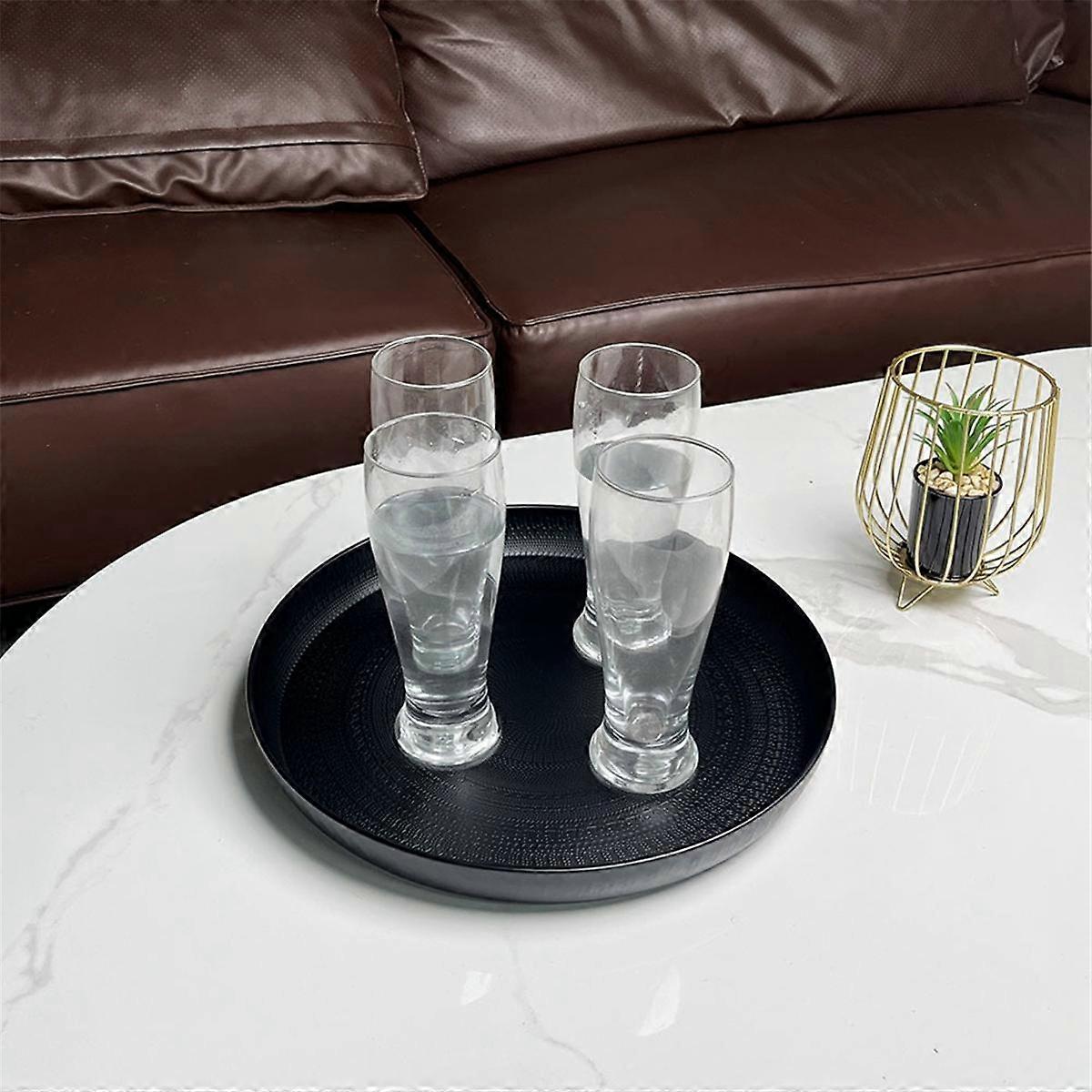 Round Tray, 13inch-Serving Tray, Luxury Decorative Tray, Coffee Table ...