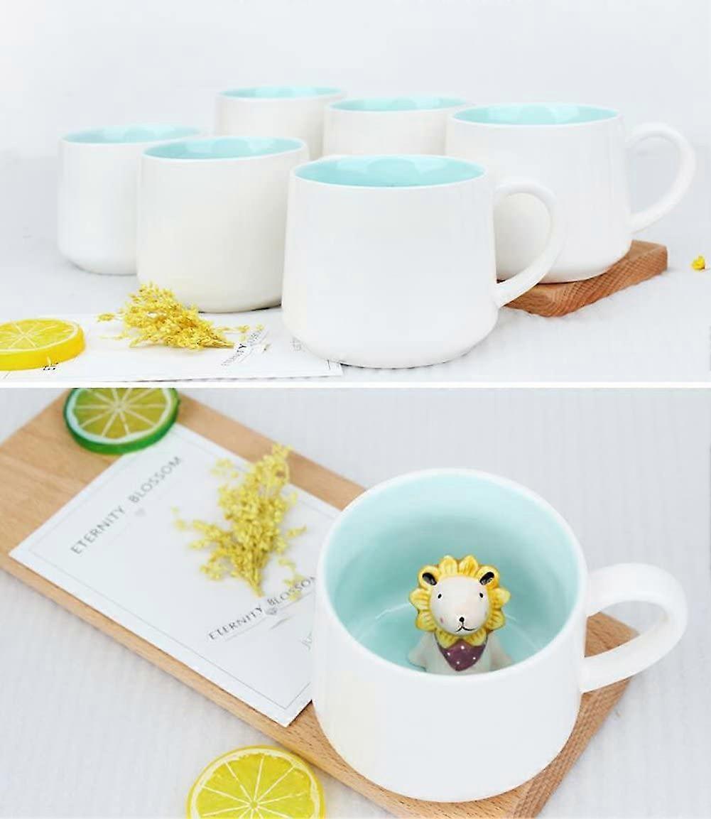 3D Cartoon Miniature Animal Coffee Cup Mug with Baby Cow Inside ...