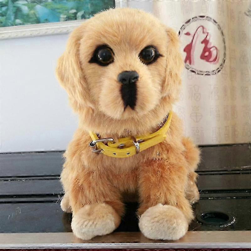 Robot Dog Toys Interactive Electronic Plush Puppy Light Control Teddy ...