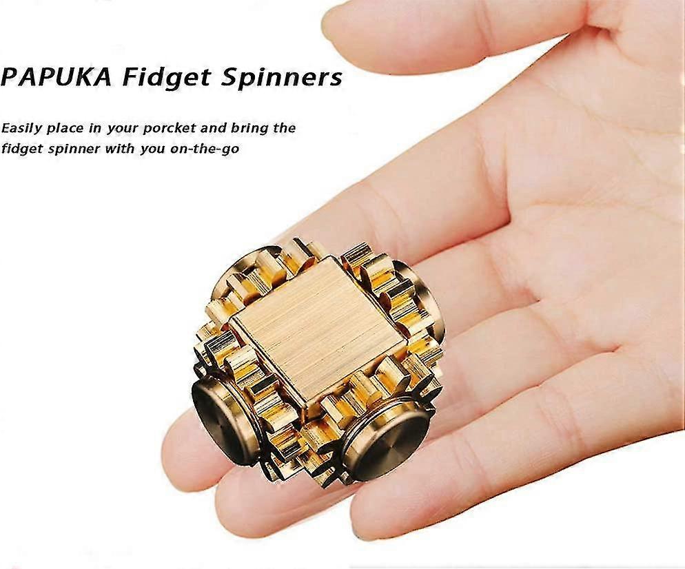 Pure Brass Cube Gears Linkage Anti-anxiety Fidget Spinner Toy,metal Diy ...