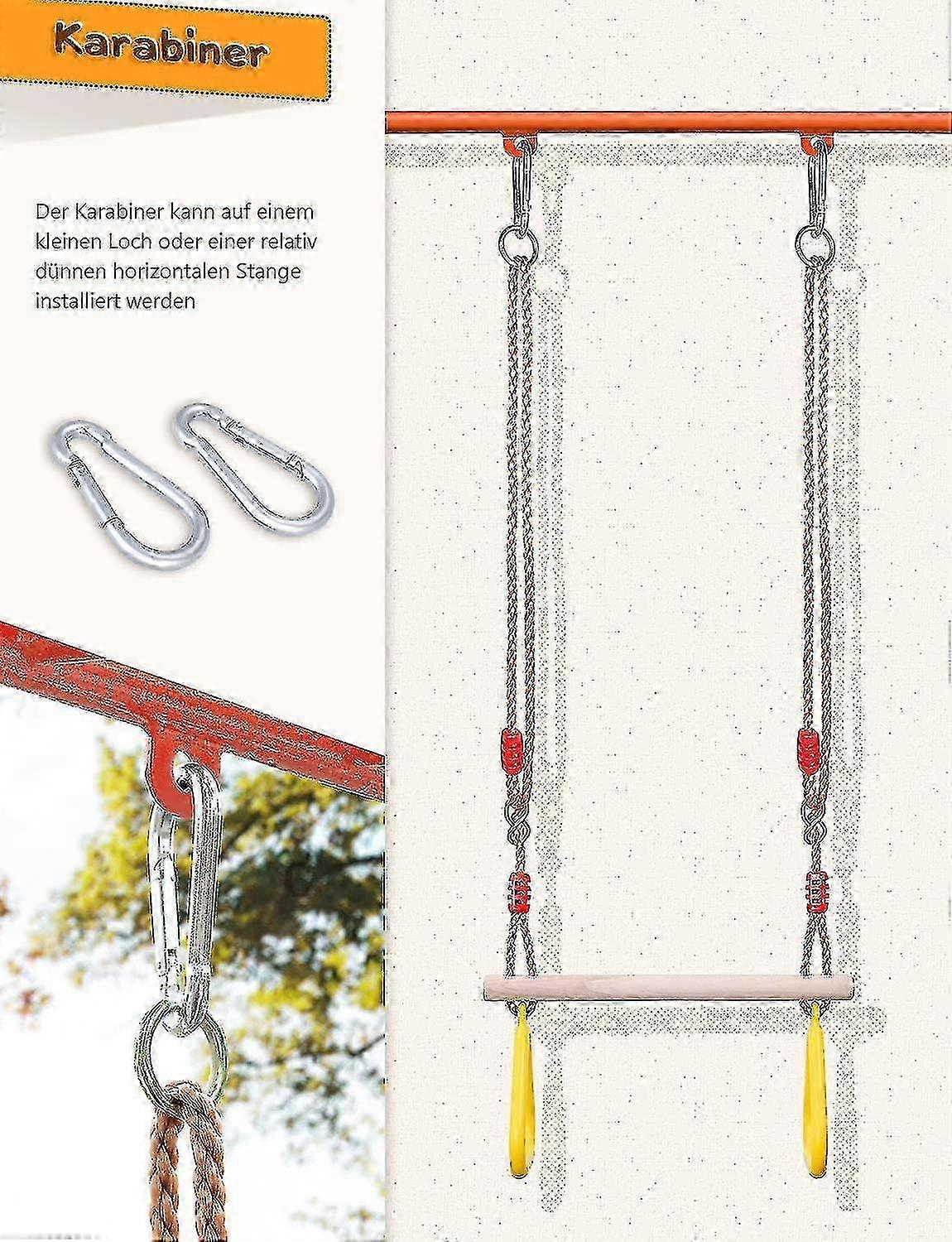 Kids Trapeze Bar With Gym Rings For Climbing Frame Edition | Fruugo UK