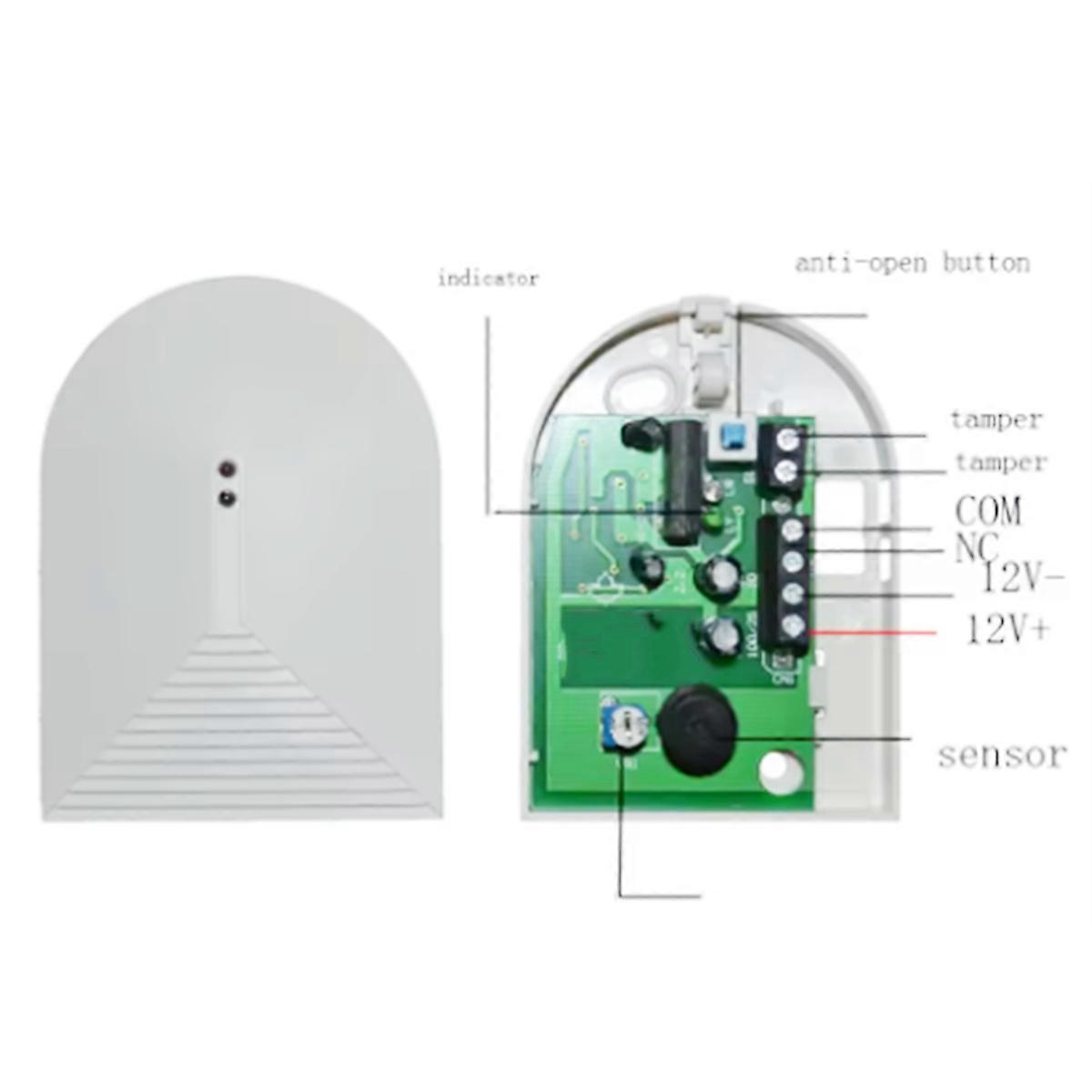 Glass Break Sensor Detector for Alarm System Wired Glass Break Sensor ...