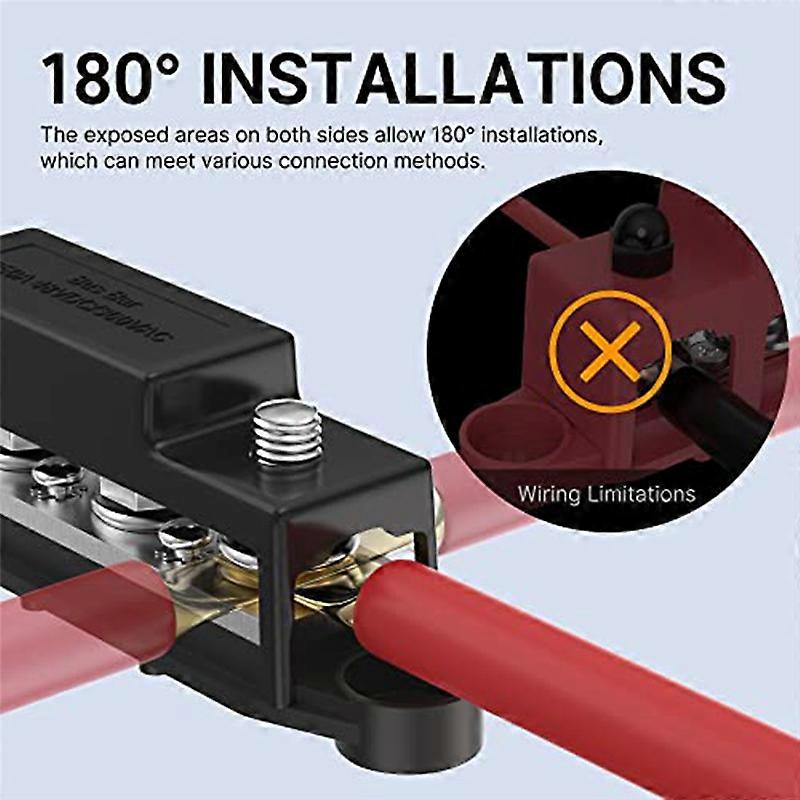 250A 12V Bus Bar Battery Power Distribution Block Car Audio 12 Volt DC ...