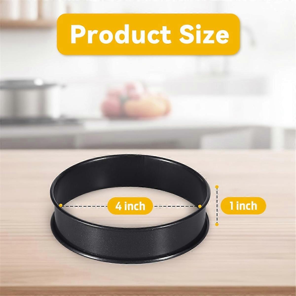 6Pcs C pet Rings, 4 Inch Double Rolled Stainless Steel Round Cake Tart ...