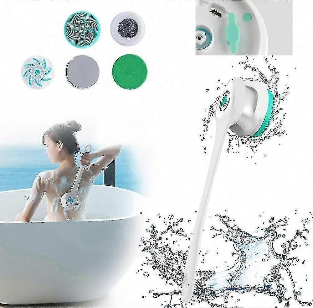 5-in-1 Electric Body Brush with Massage Exfoliating and Soft Silicone ...