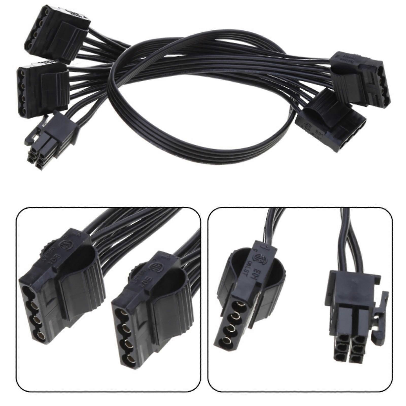 IDE 6Pin to 4 Port 4Pin Mainboard Power Cable Connector Adapter Power ...