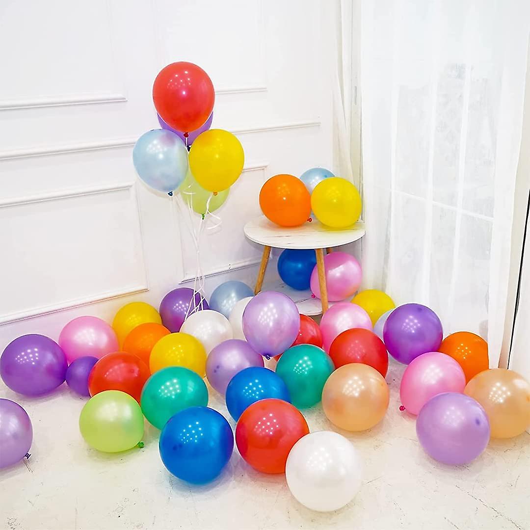 Multicolor Balloons, 100 Pack Inflatable Balloons for Birthday Parties ...