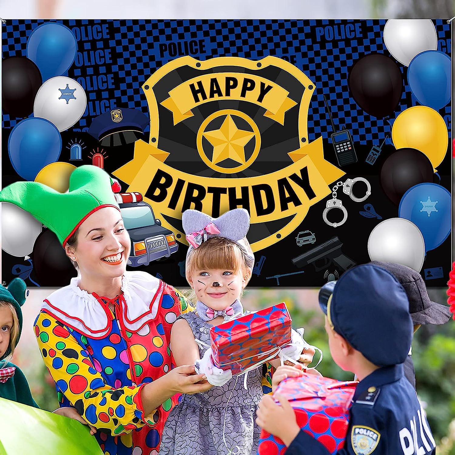 Police Theme Happy Birthday Party Decorations Police Large Badge Banner ...