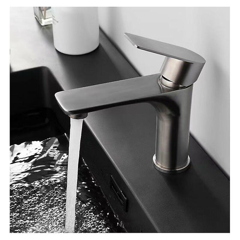 Basin mixer Basin mixer in gray 304 stainless steel, bathroom cabinet ...