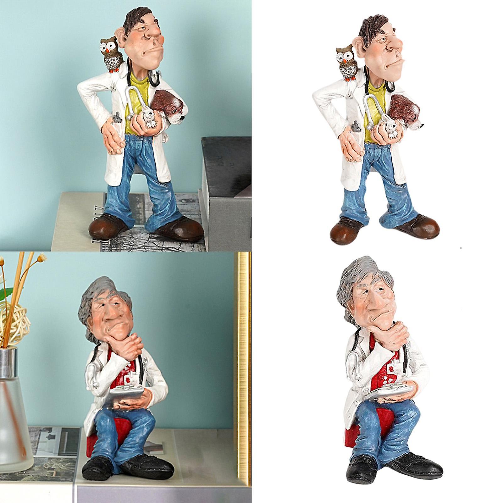 Resin Sculptures Decoration Doctor Statues Figurines for Office Bedroom ...