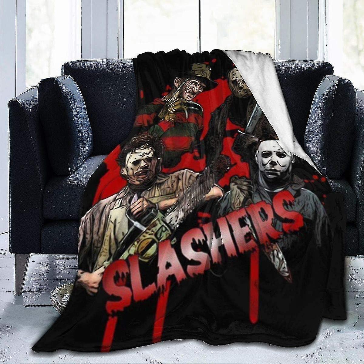 Horror Slashers Freddy Jason Blanket Soft Warm Soft Lightweight Plush ...