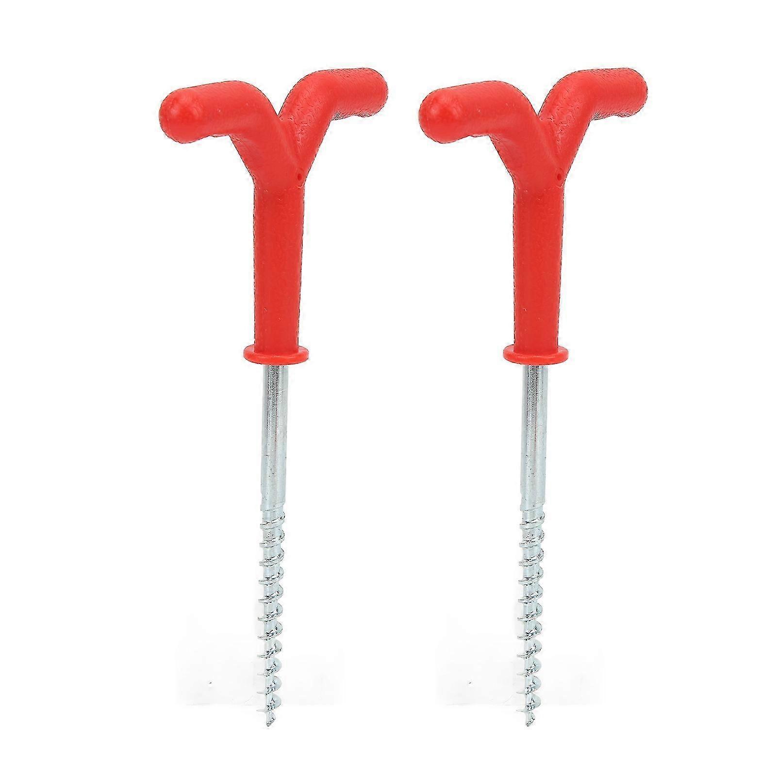 Ice Fishing Screw Rod Stand Y Shape Screw Threads Ground Anchor Holder ...