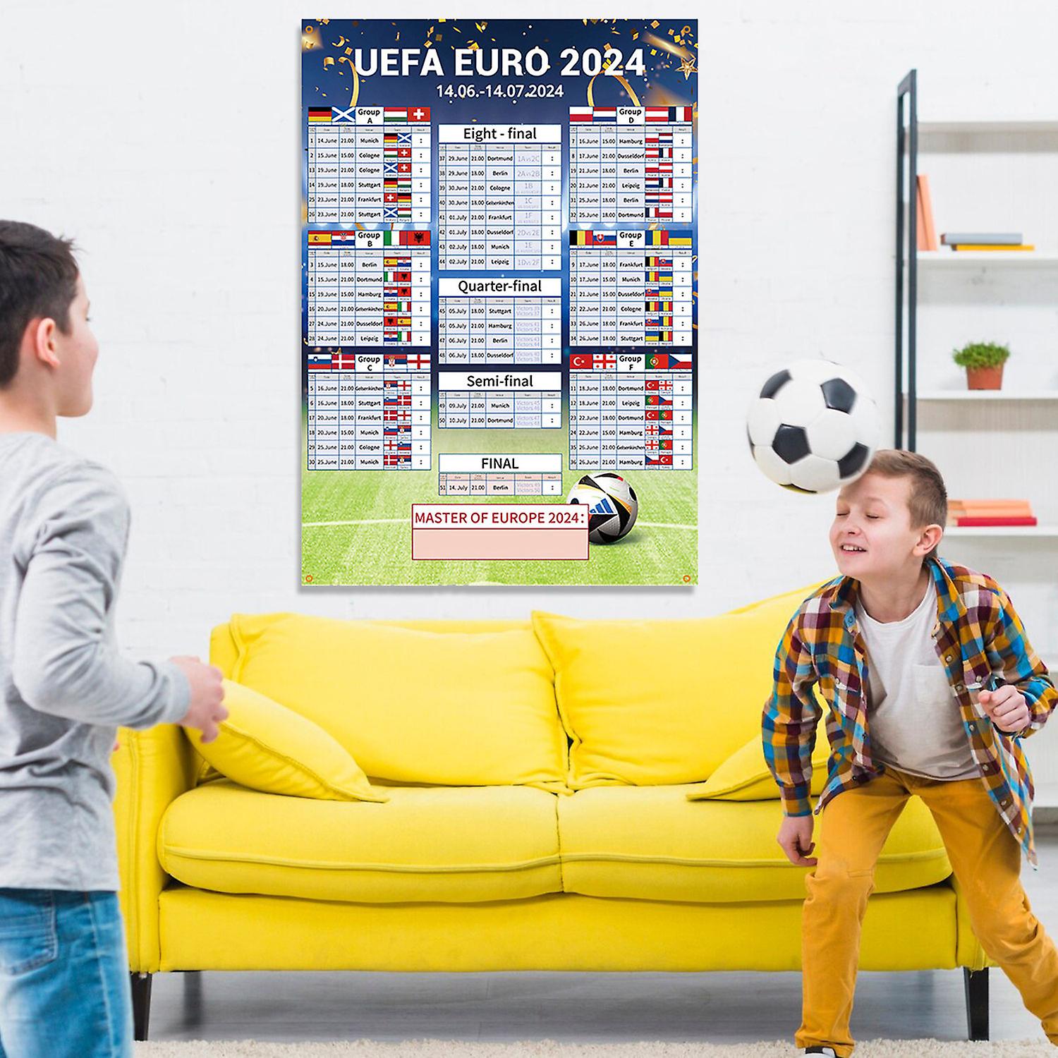 70 x 100cm UEFA EURO 2024 Planner, 2024 European Championship Wall ...