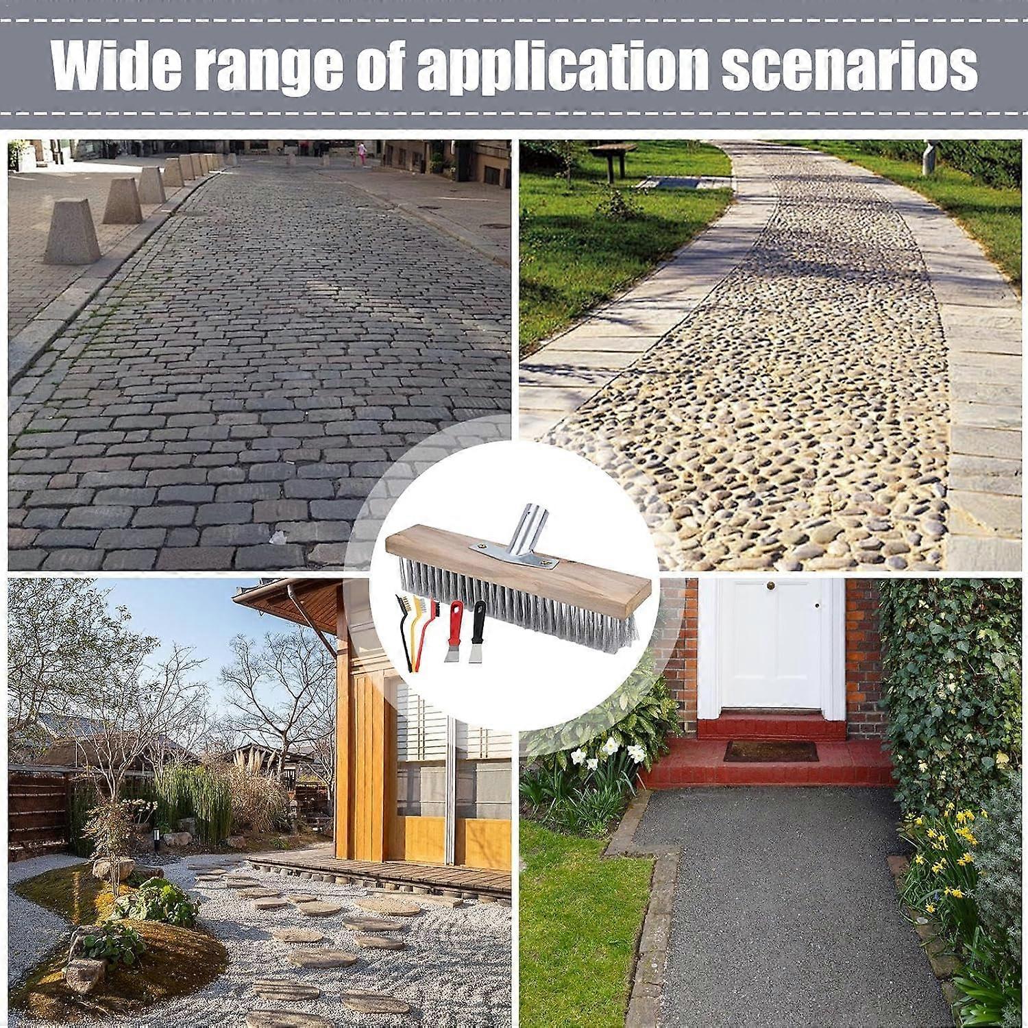 6 Piece Wire Broom Set, Metal Broom Base, Wire Broom for s and Moss ...