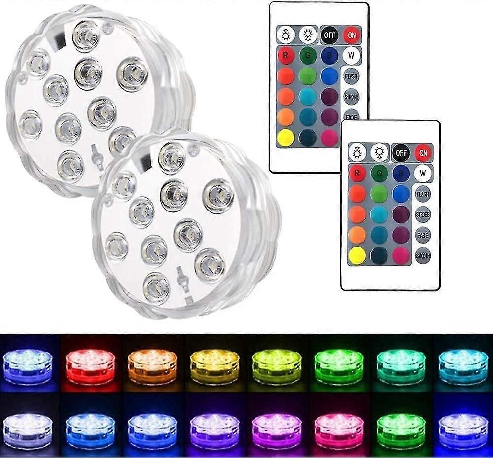 For 2024 Set Of 2 Submersible LED Pool Lights - For Aquarium, Jacuzzi ...