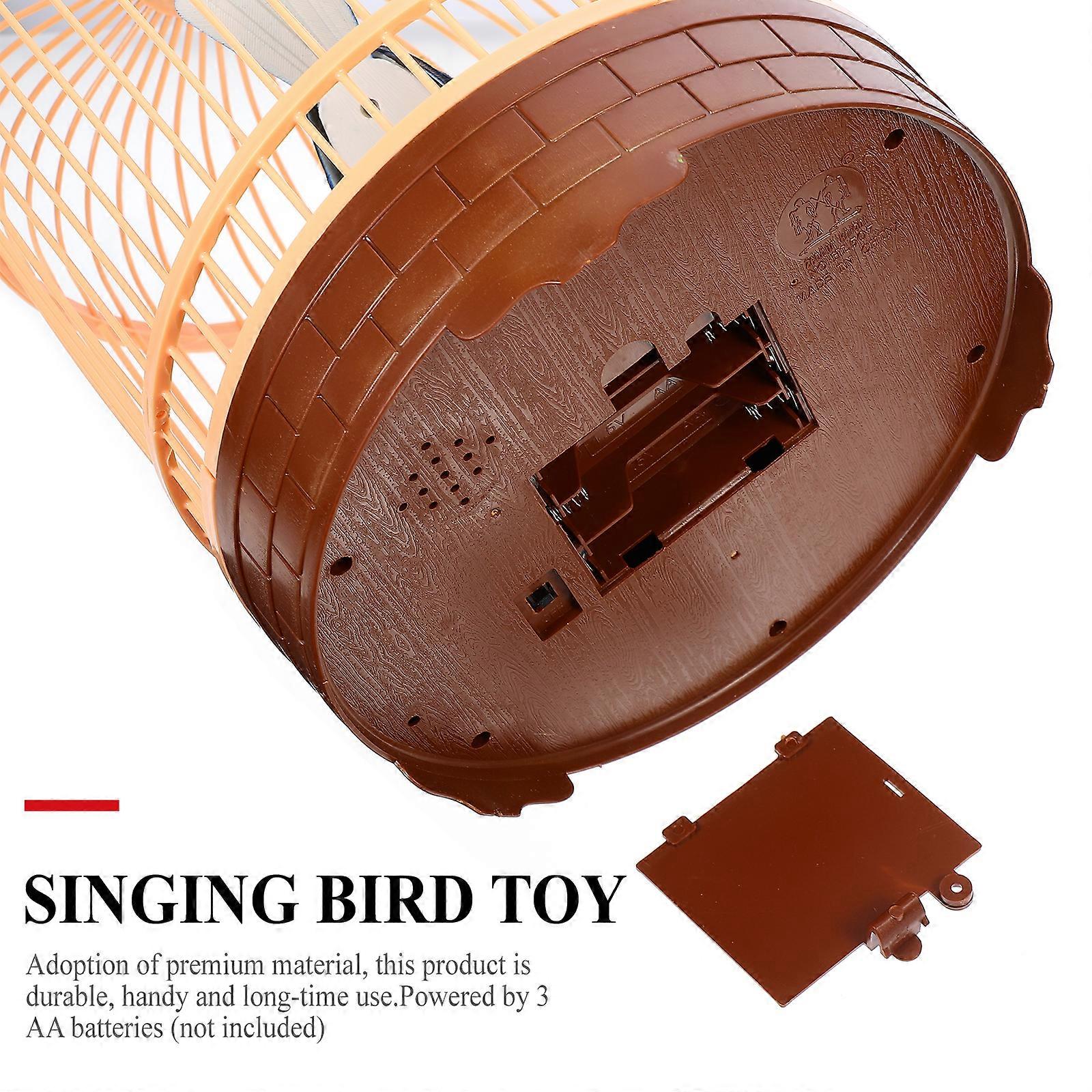Creative Singing Chirping Bird in Cage Sound Activated Battery Operated ...