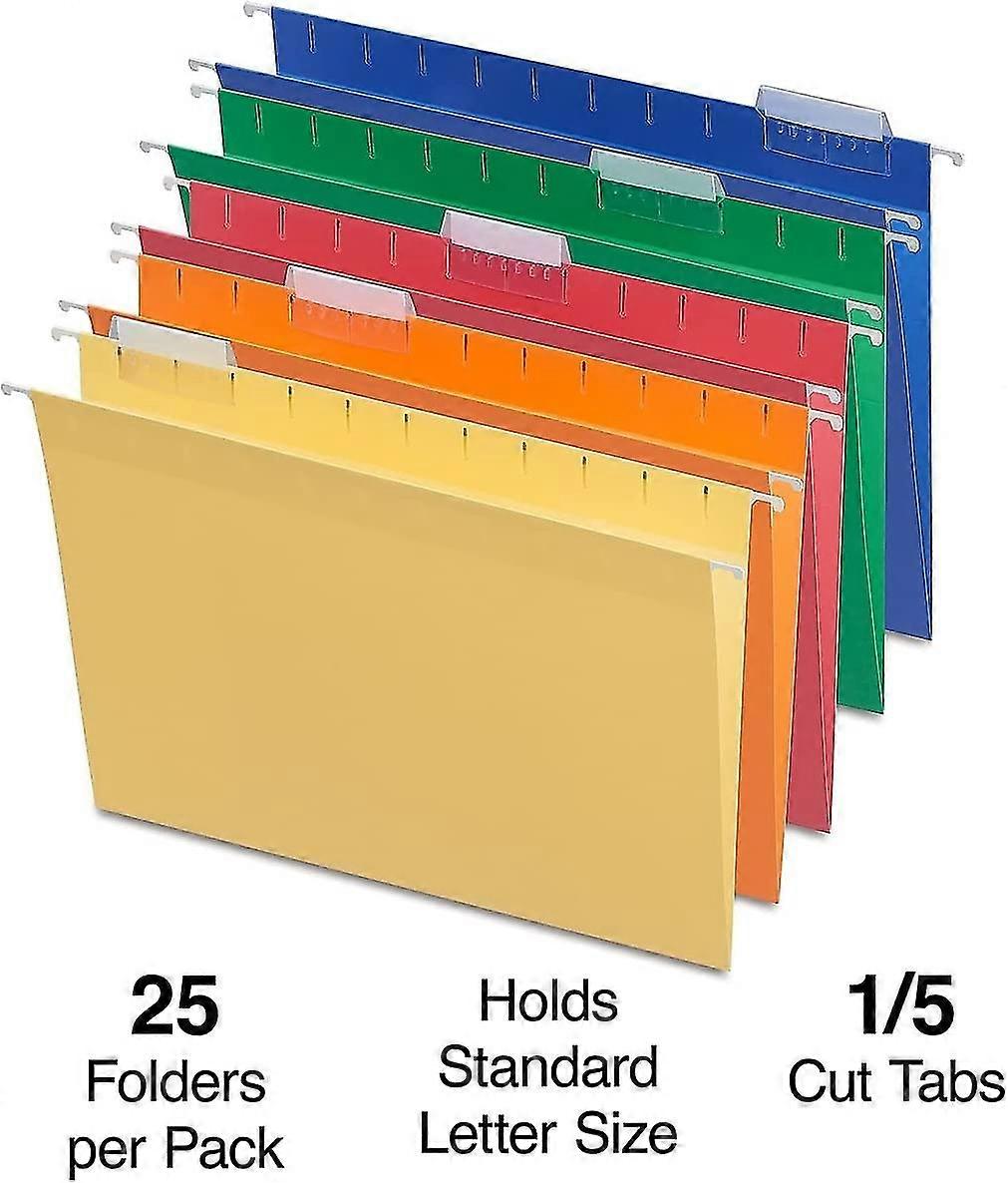 Staples Heavy Duty Hanging File Folders, 5-tab, Letter Size, Assorted ...