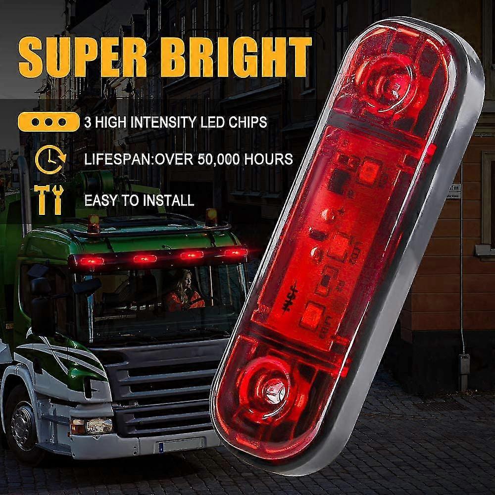 4pcs LED Front Rear Side Marker Indicator Lights 12V for Truck Camper ...