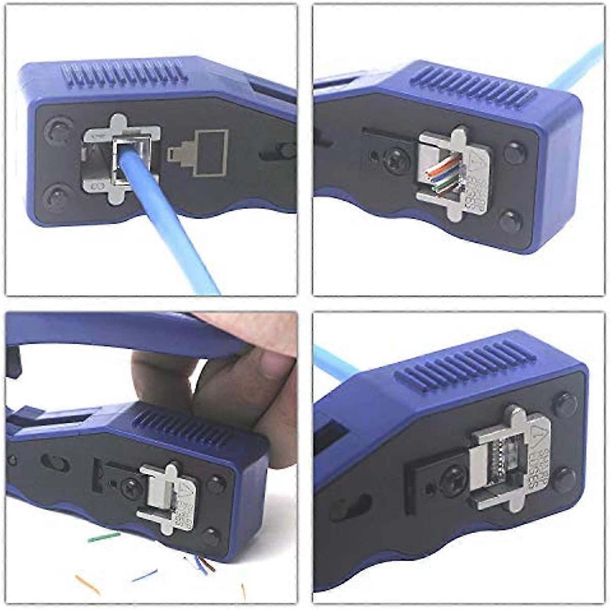 VCE GJ670BL RJ45 Crimp Tool Pass Through Ethernet Crimping Tool for ...