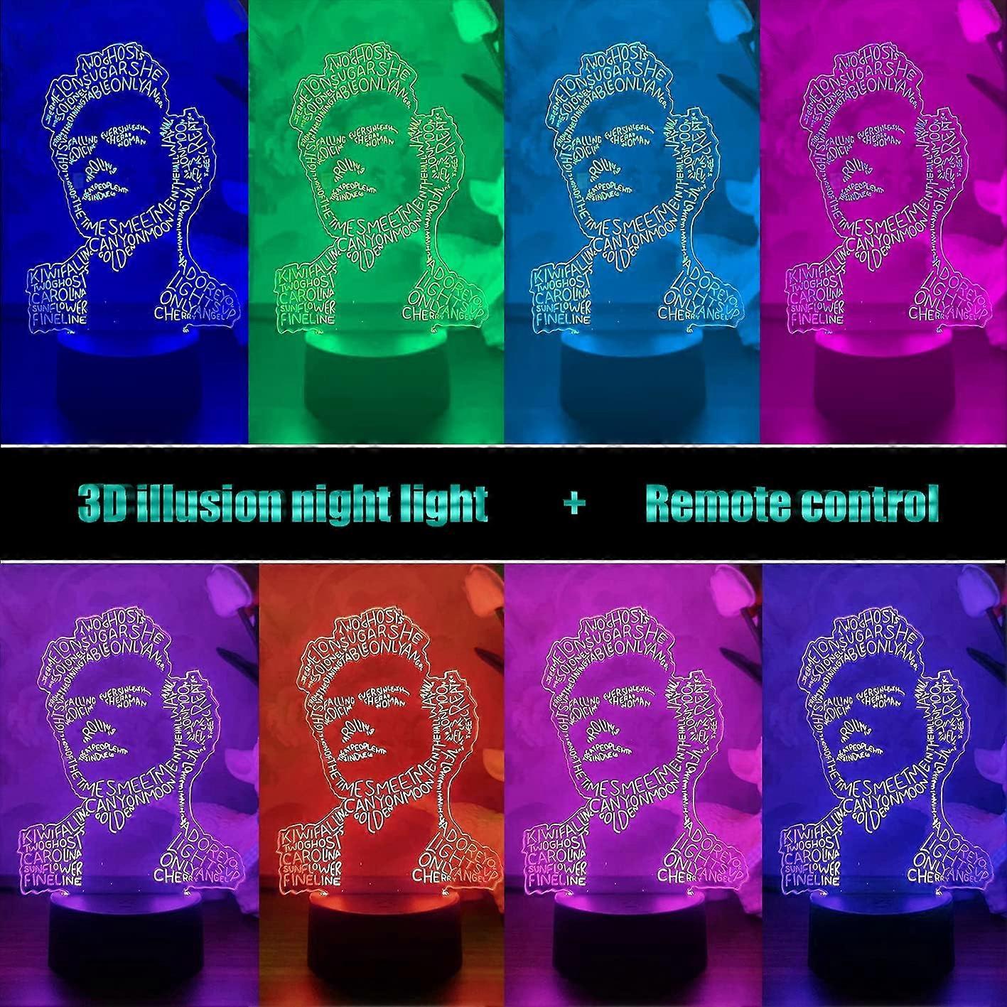 SBSG 3D Harry & Styles Night Light Sleep lamp for Kids Color Changing ...