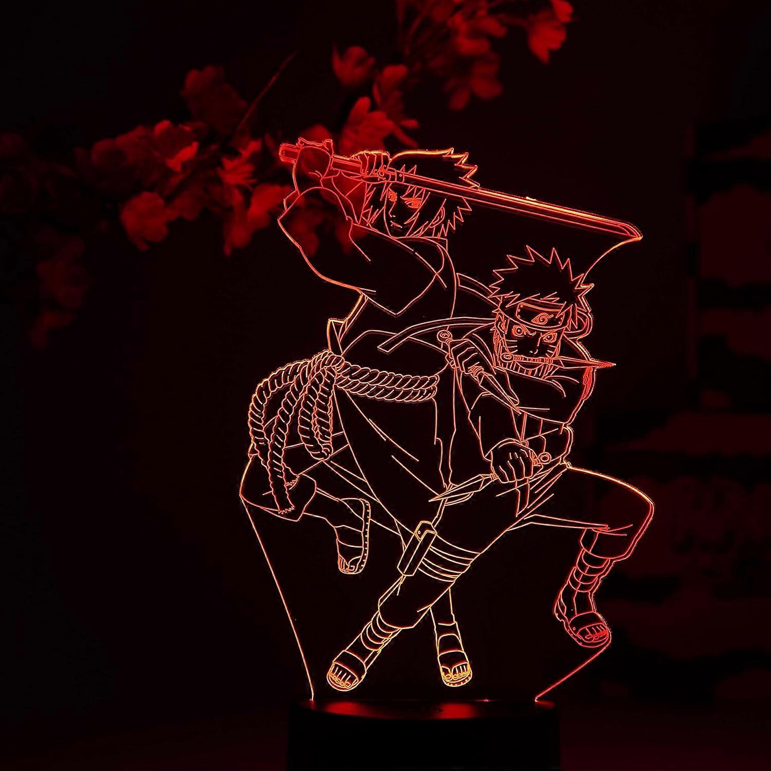 SBSG Naruto & Sasuke Otaku Lamp Naruto Shippuden Anime Lamp Figure ...