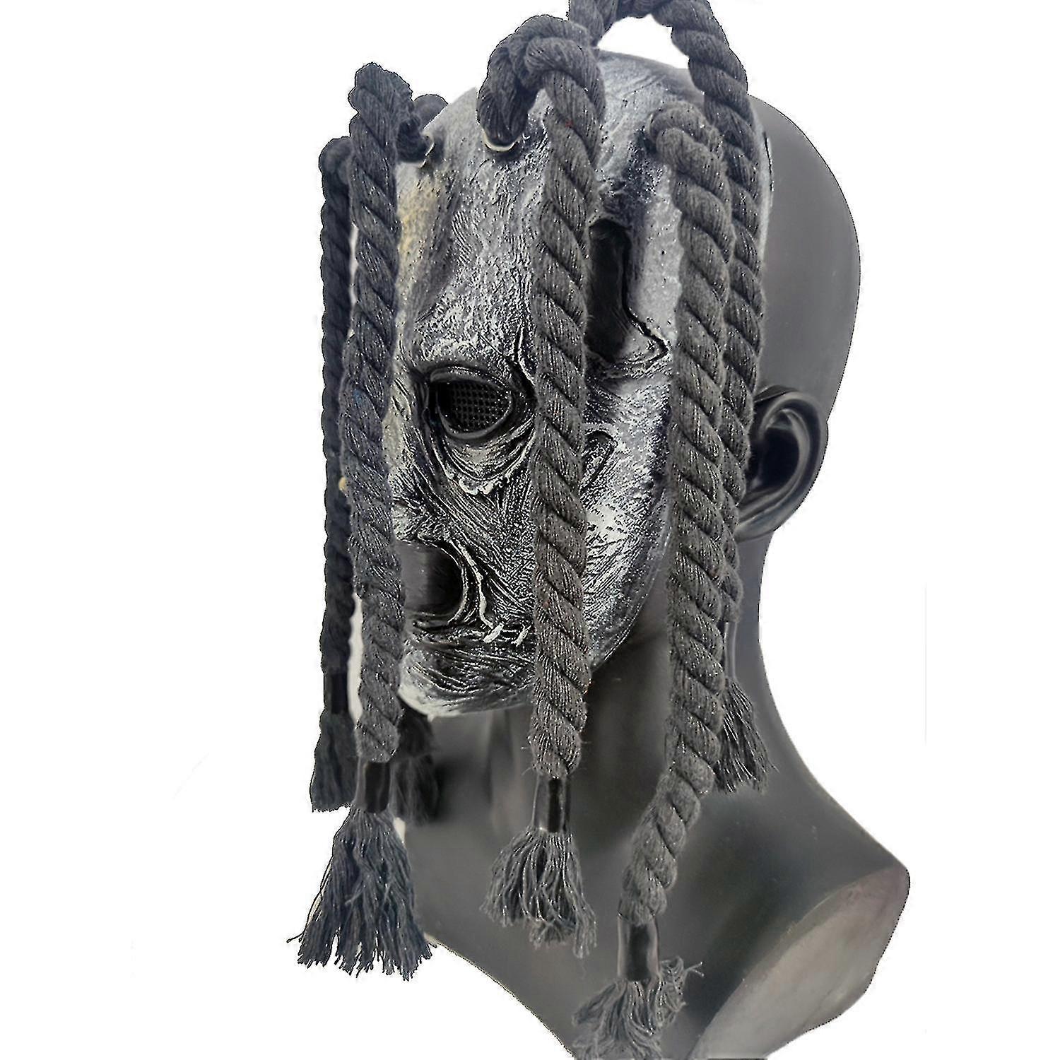 Corey Taylor Style Full Head Latex Mask With Dreadlocks Fancy Dress ...