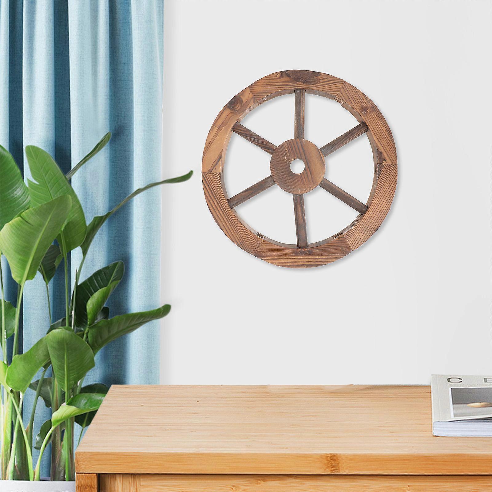 Wooden Wagon Wheel Wall Art Vintage Wood Wheel Wall Decor Decorative ...