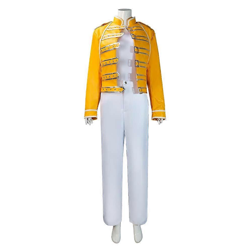 Freddie Cos Mercury Fantasy Rock Band Disguise Cosplay Costume Adult ...