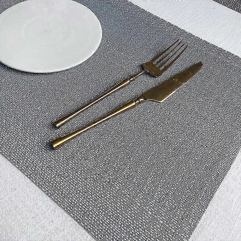 Set of 3pcs PVC and polyester dining mats, 30x45cm (black, pink-grey ...