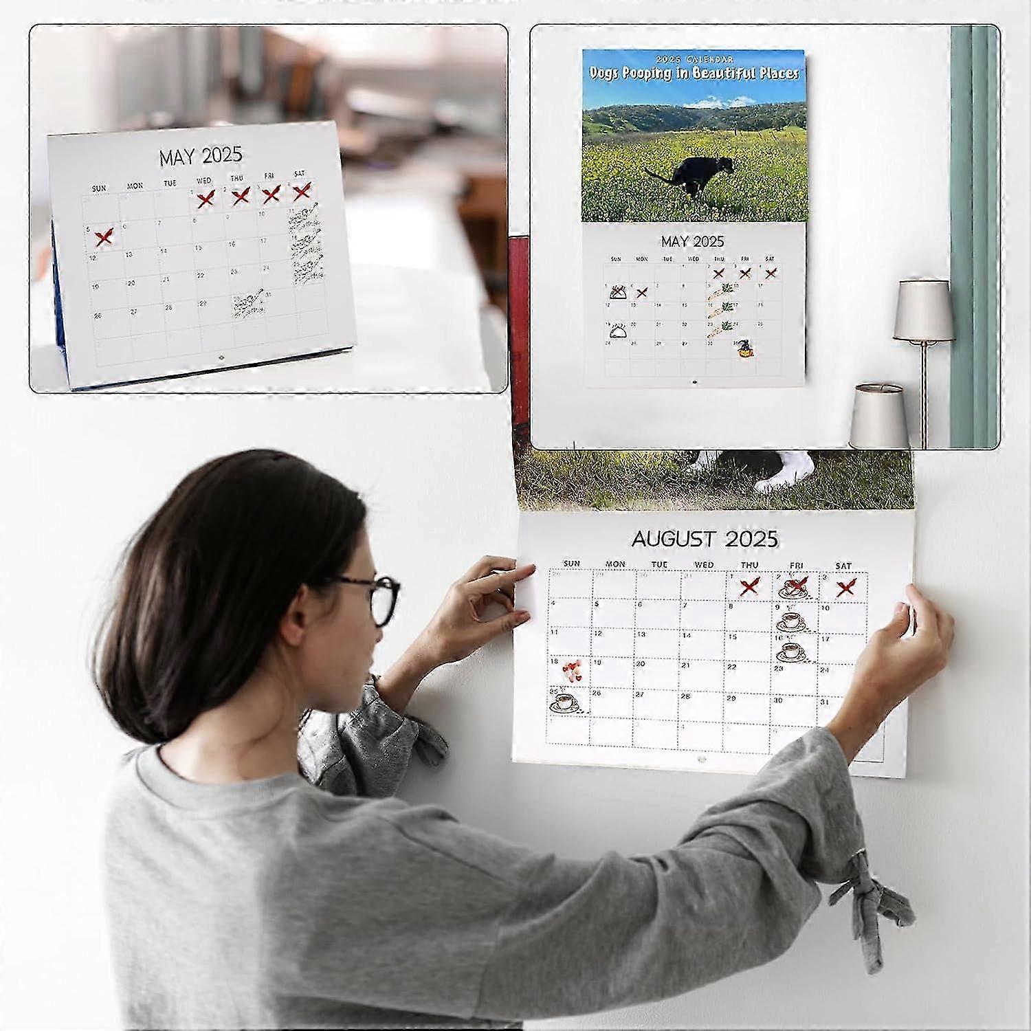 Dogs Pooping In Beautiful Places 2025, Funny 2025 Calendar, Dog Pooping ...