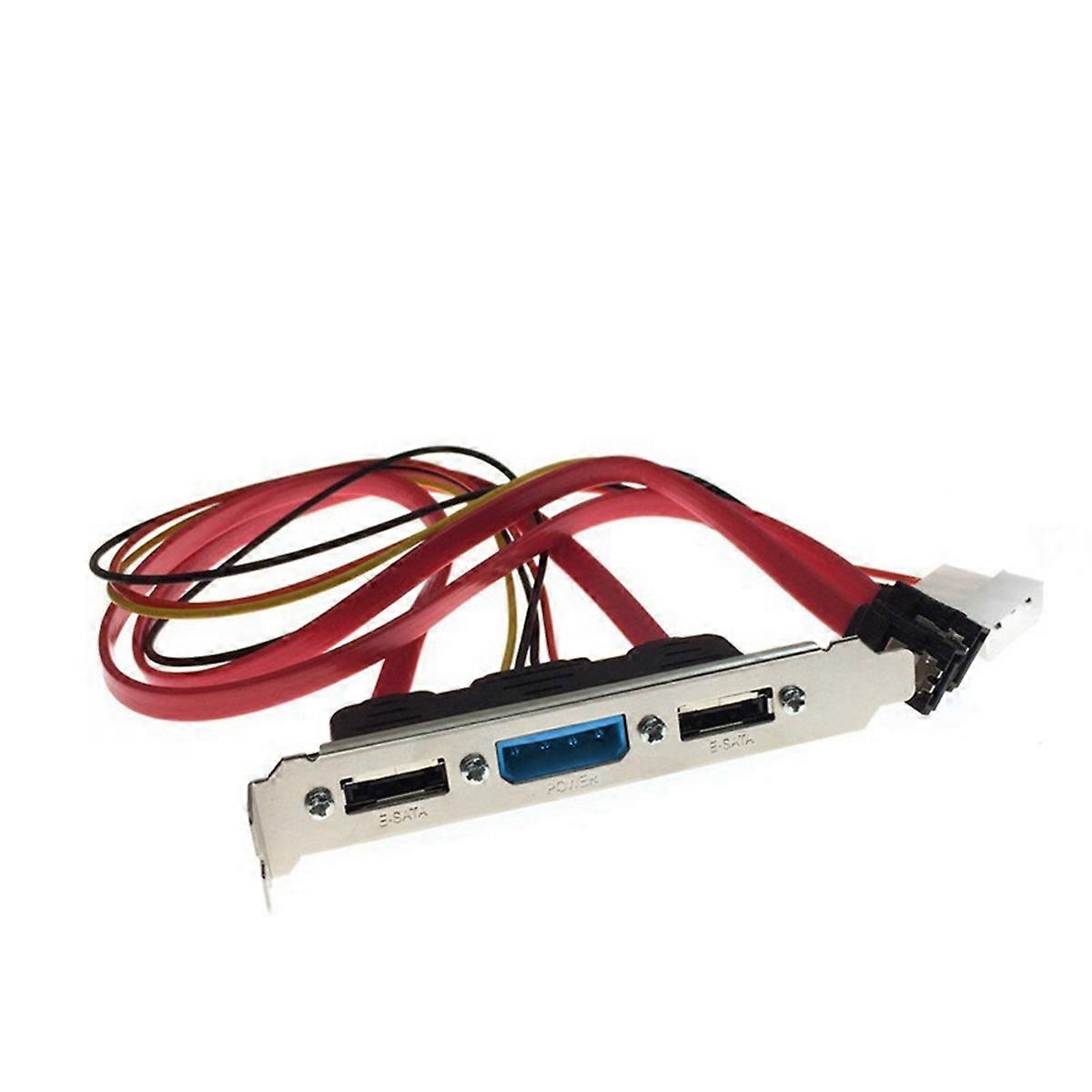 PC DIY SATA to ESATA and 4Pin IDE Molex Power PCI Bracket Slot Cable ...