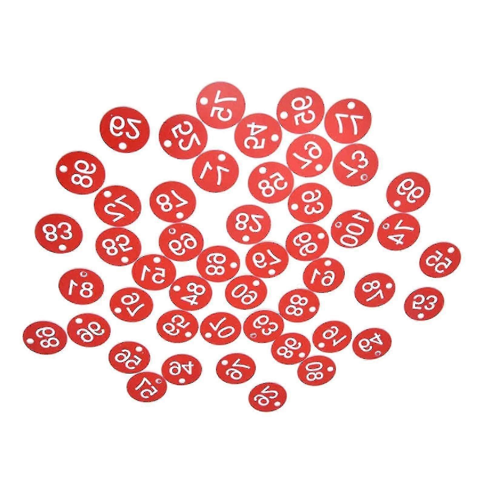 100pcs Plastic Id Number Tags 1-100 Engraved Number Id Tag Colored For ...