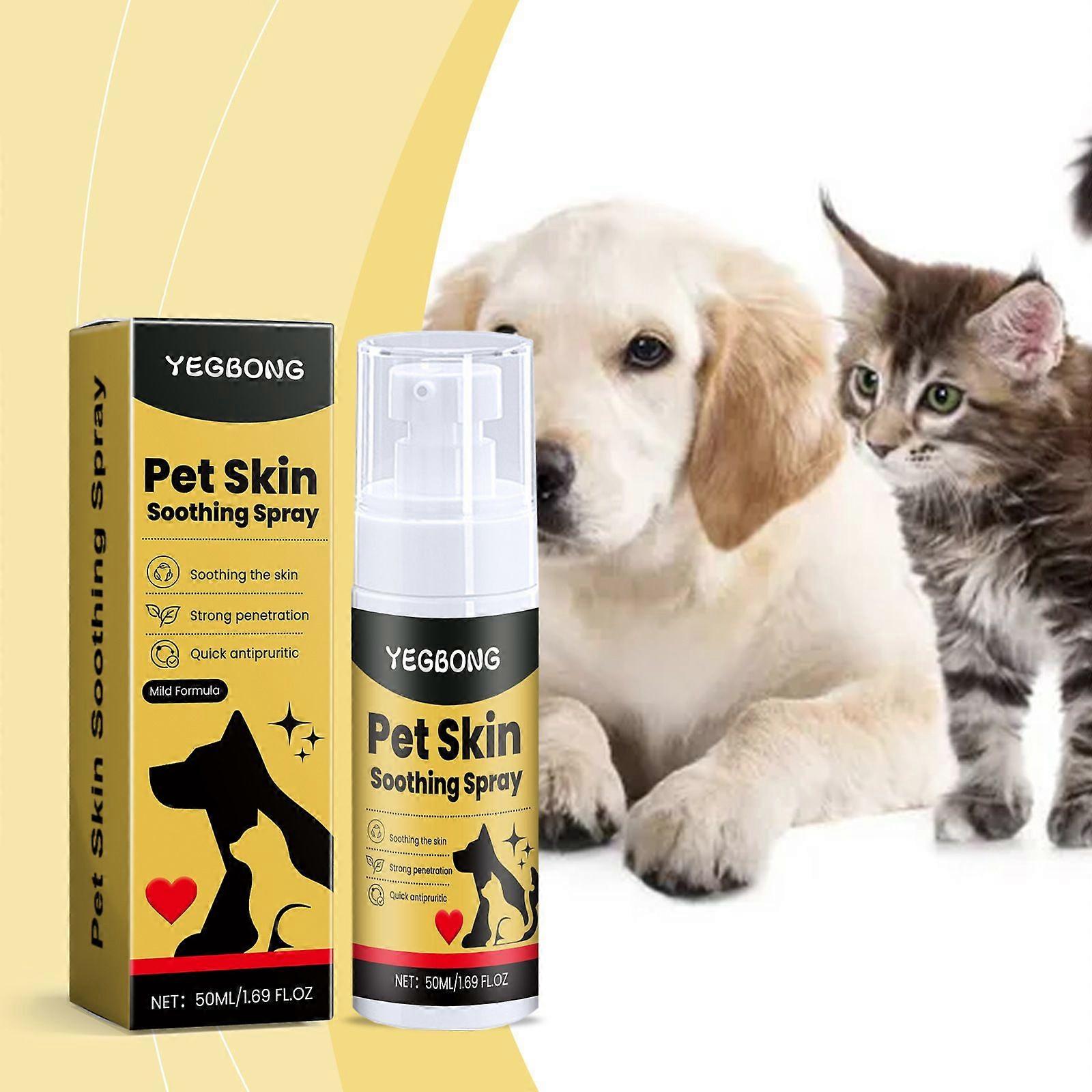 1-3pcs Pet Skin Care Spray Cat & Dog Skin Wound Fungus Ringworm Itching ...