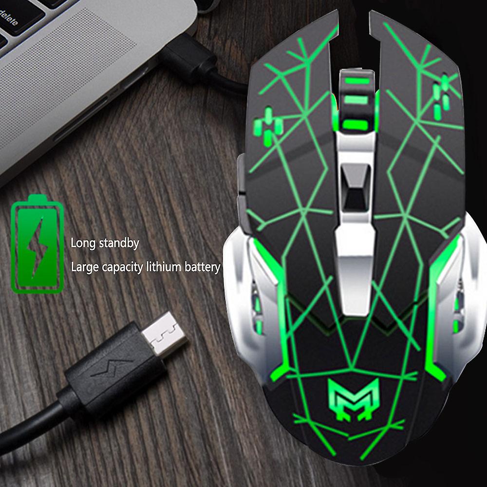 Rechargeable 2.4ghz Wireless Gaming Mouse With Usb Receiver, 7 Colors Backlight For Computer Pc ...