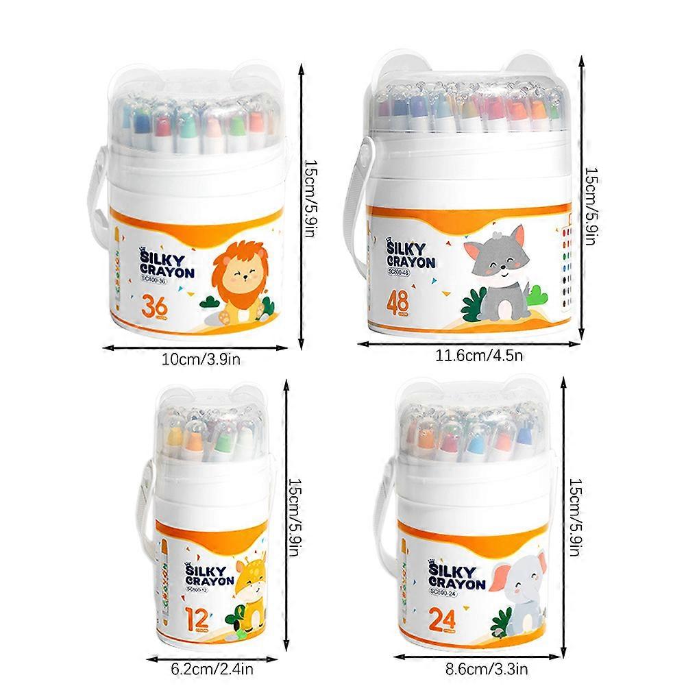 Kids Washable Silky Crayons Set Twistable Crayon Pens, Non-Toxic ...