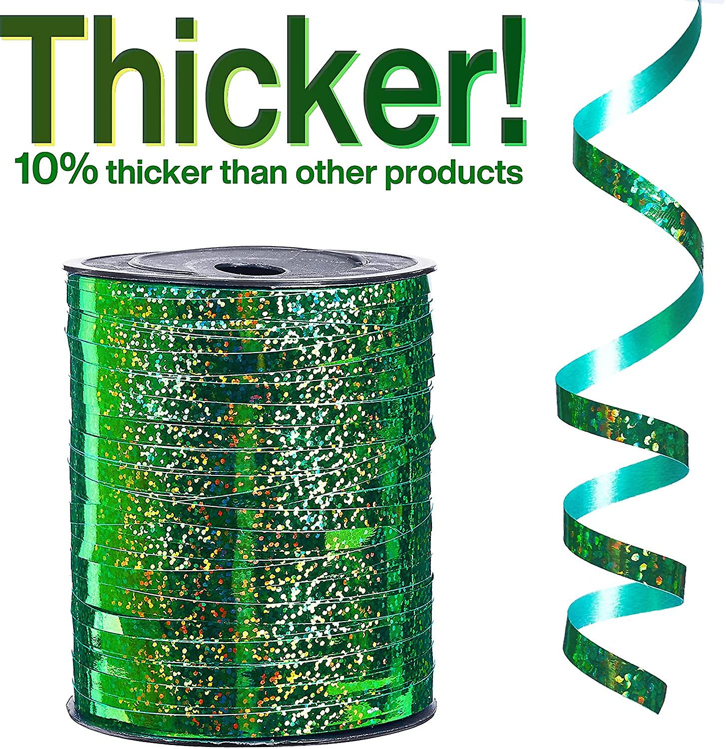 Green Ribbon, 1/5'' X 500 Yard Curling Ribbon For Crafts, Iridescent ...