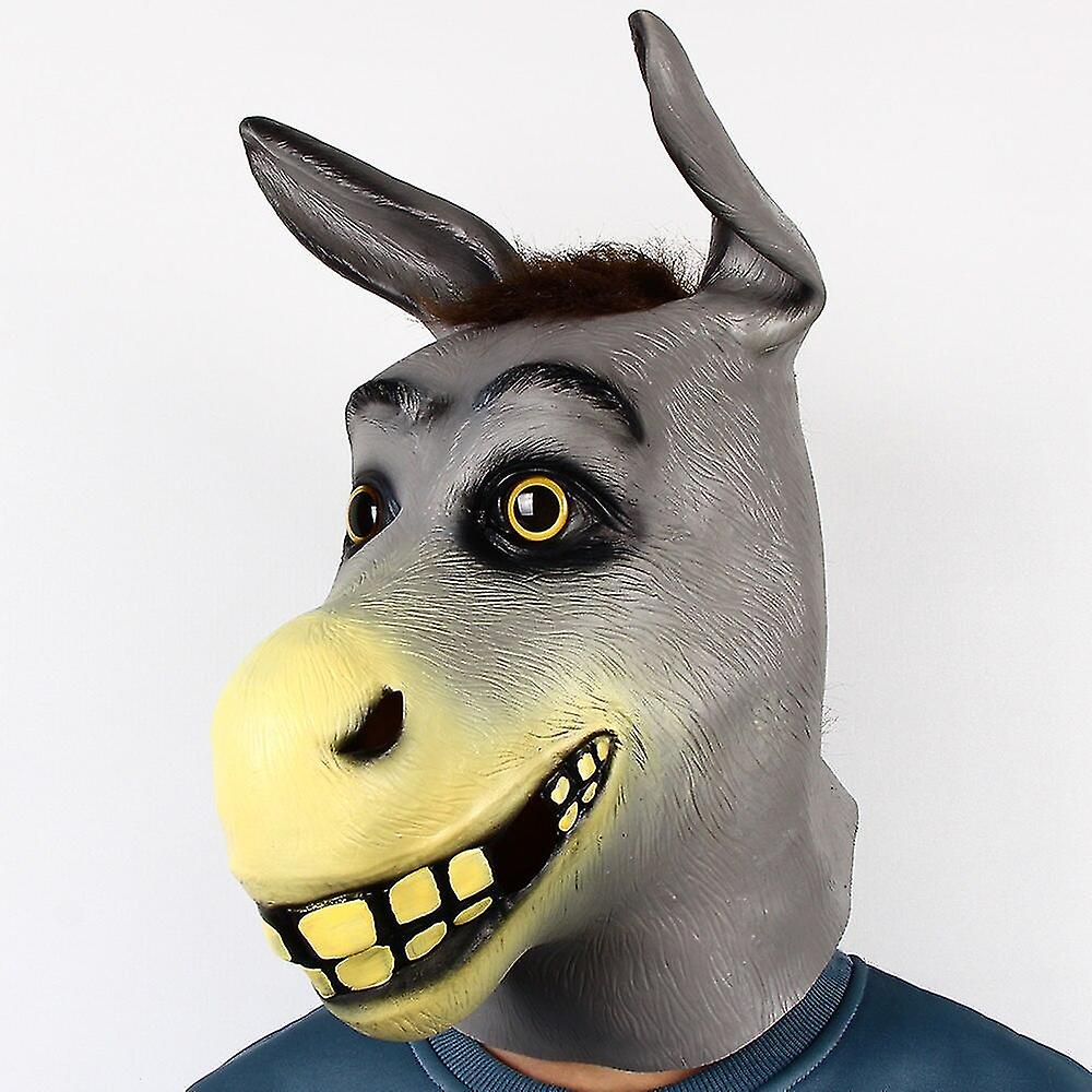 Shrek Donkey Mask Halloween Novelty Deluxe Costume Party Cosplay Latex ...