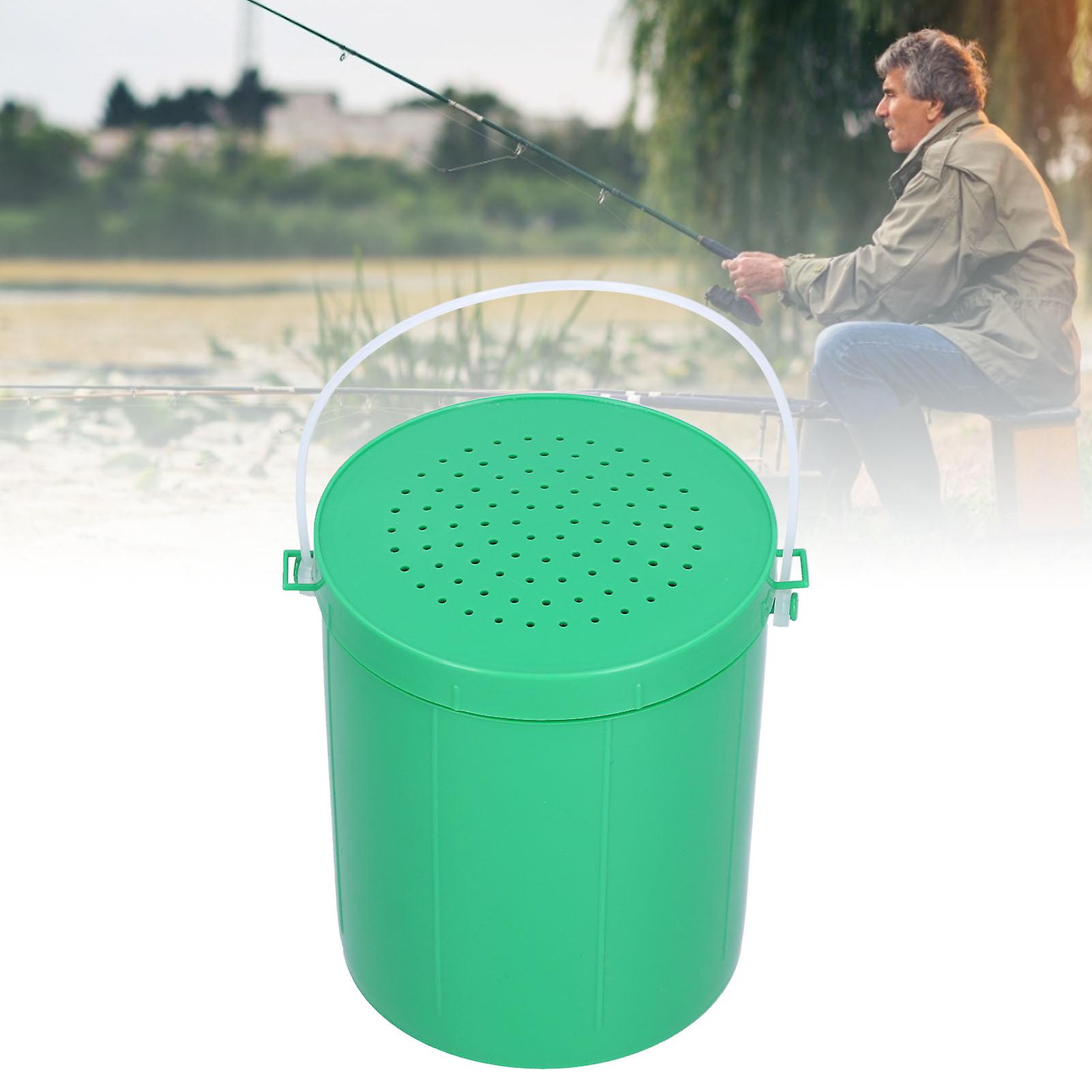 Plastic Portable Lure Fishing Bait Earthworms Bucket Breathable Vent ...