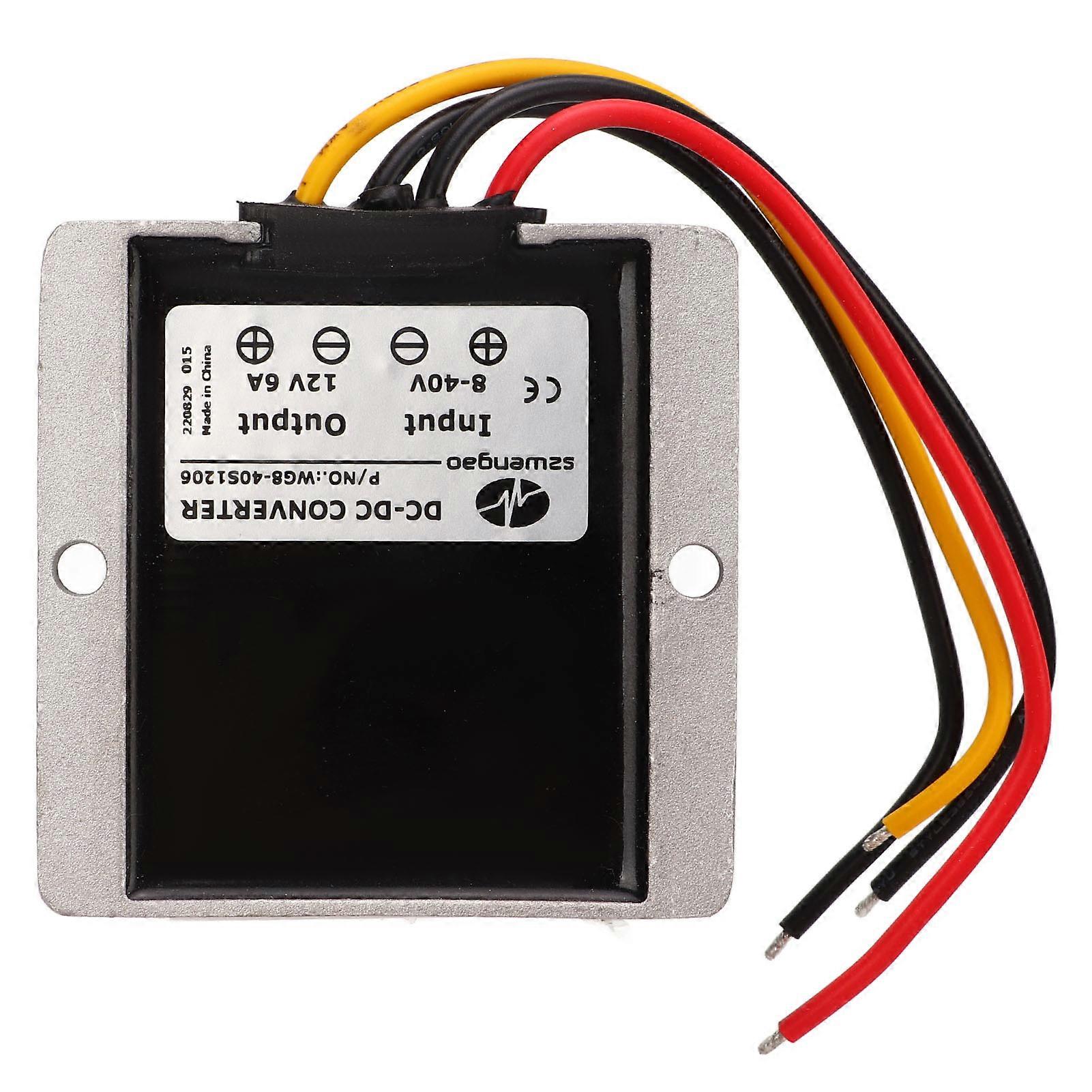 DC Buck Converter Waterproof 8?40V to 12V 6A 72W Automatic Buck Boost Power Converter for Car ...