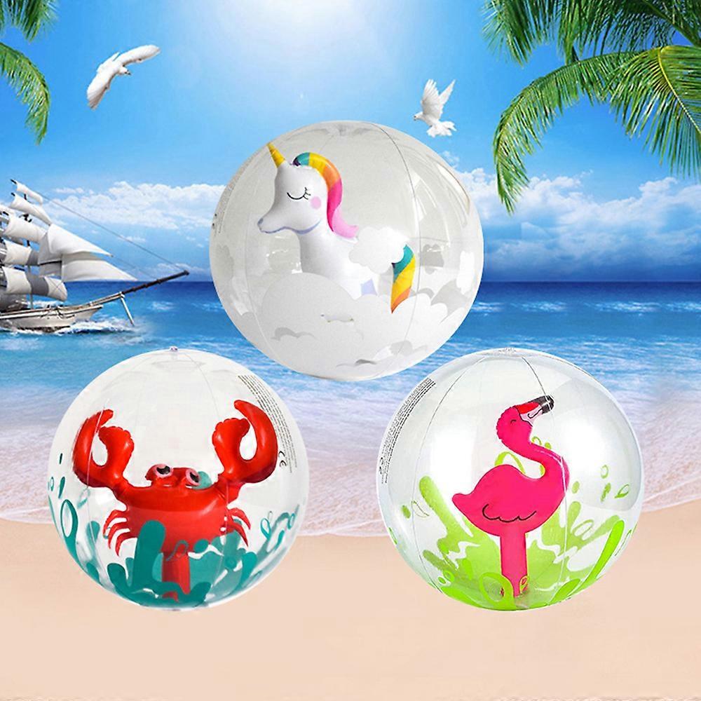 6 Pieces 3D Beach BallsInflatable Beach Balls Crab Flamingo Unicorn ...