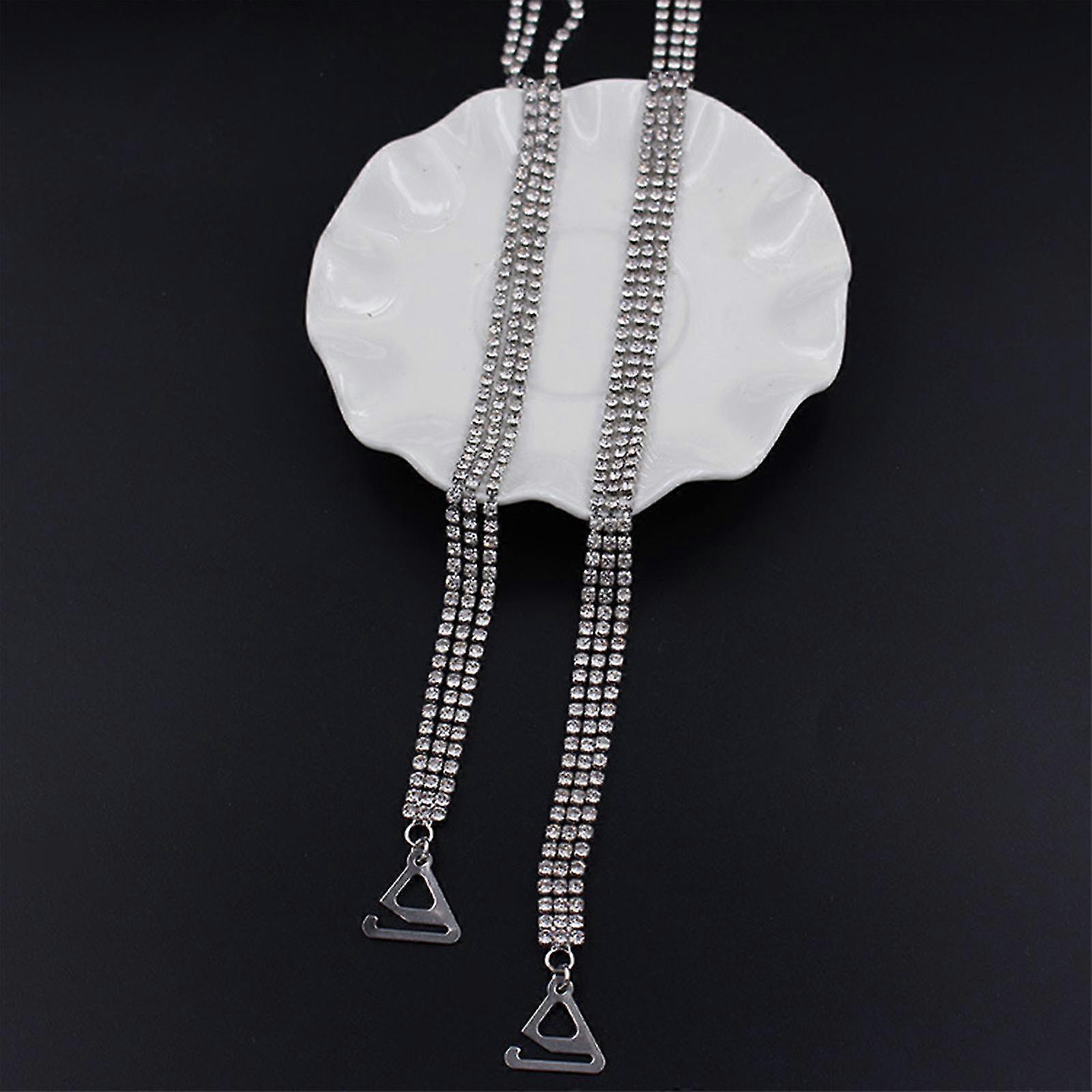 Rhinestone Bra Strap Invisible Shoulder Strap Adjustable Non Slip Bra ...