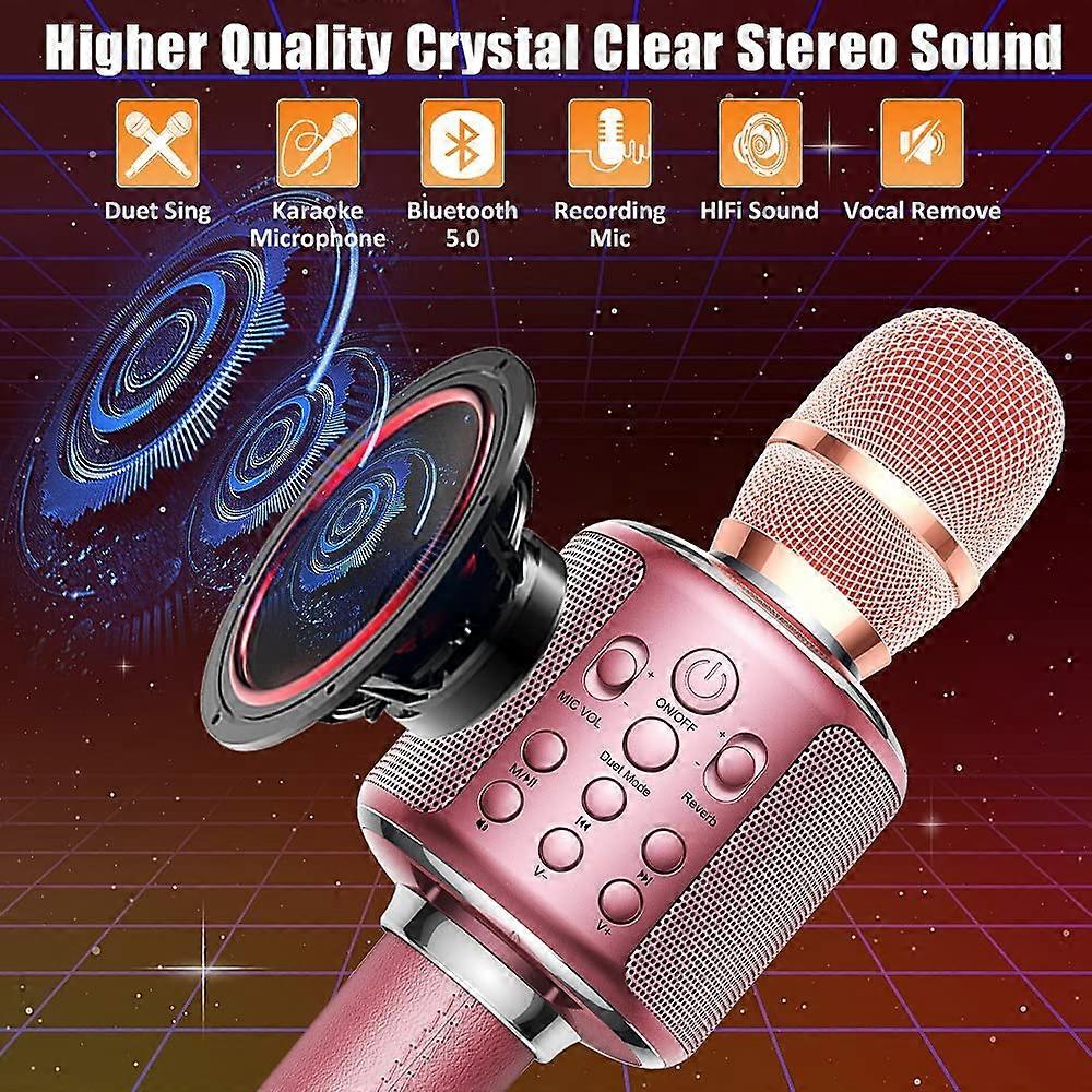 Bluetooth Microphone Karaoke Portable Home Wireless Singing Machine ...