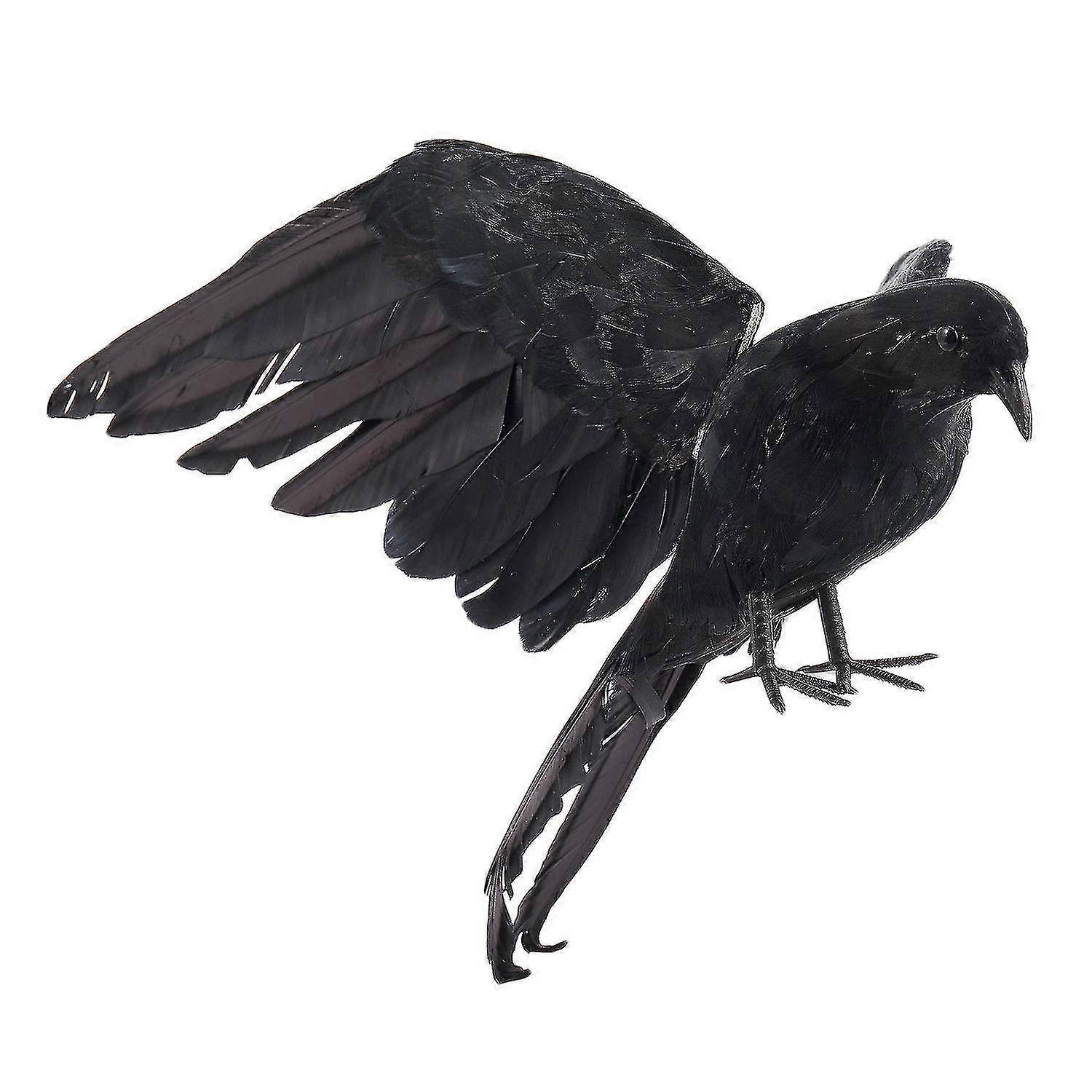 Halloween Prop Feathers Crow Bird Large 25x40cm Spreading Wings Black ...