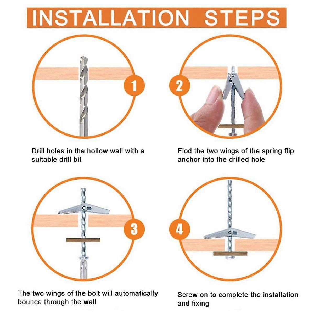 25Sets Toggle Bolt and Bolt,Wing Nut Kit,Heavy Duty Wall Anchors ...