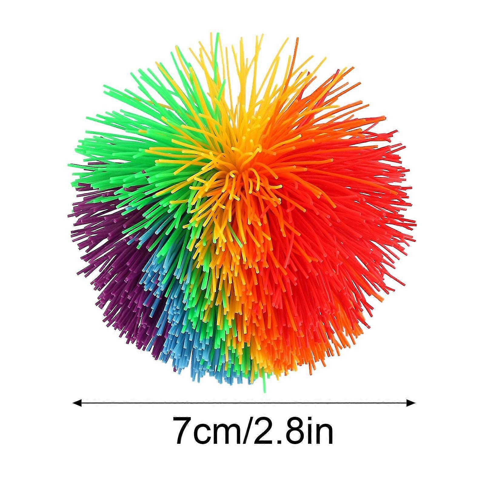 Large Rainbow Monkey Stringy Ball Silicone Bouncing Fluffy- Jugging ...