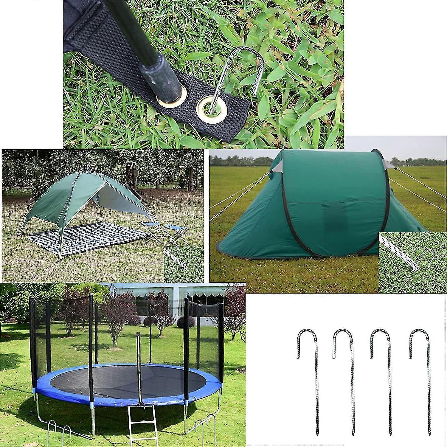 Metal Heavy Duty Galvanized Steel Tent Pegs, 12 Inch Tent Pegs Garden ...