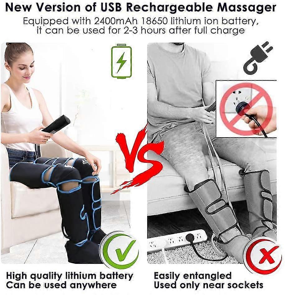 Leg-massager Compression For Thigh Calf Foot Massage Muscles Pain ...