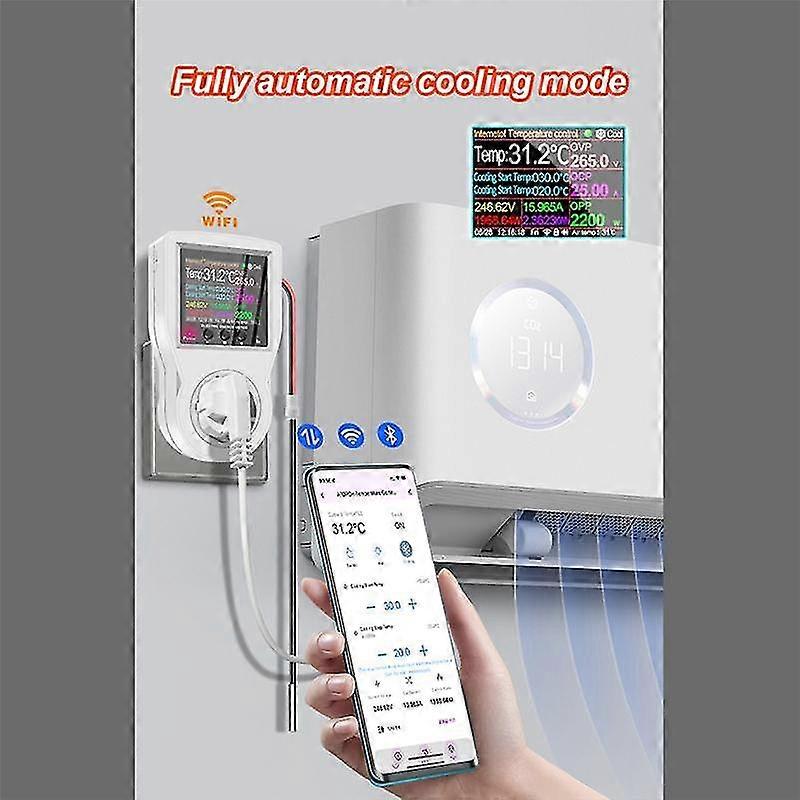 Tuya Wifi Thermostat Socket 16A AC220V Digital Temperature Controller Socket Outlet Timer Switch ...