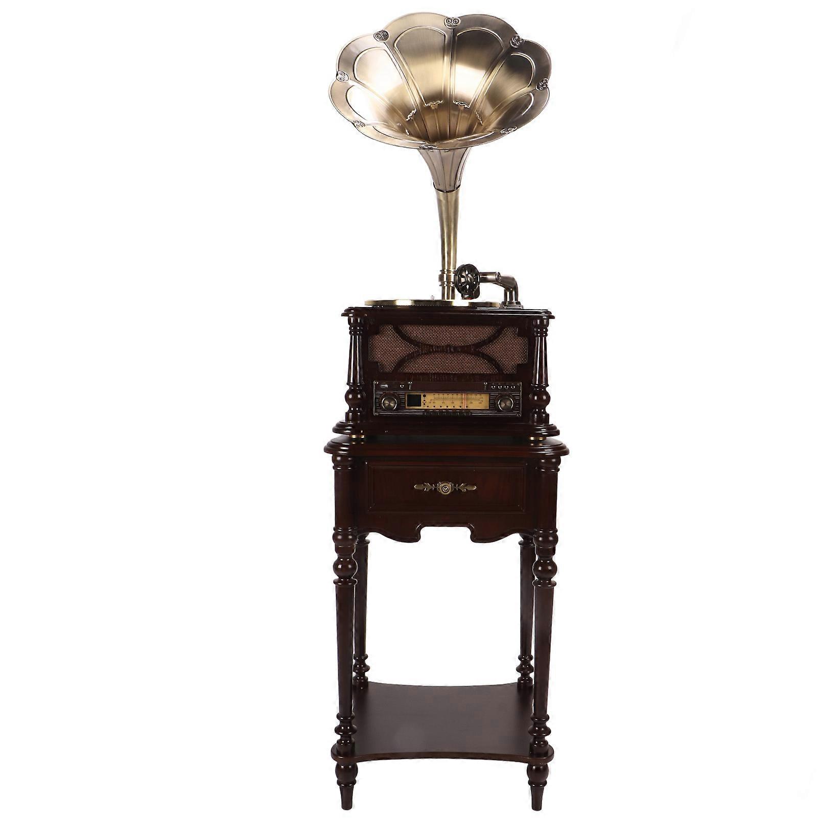 Gramophone Record Player Bluetooth USB FM Vinyl Playback Vintage ...